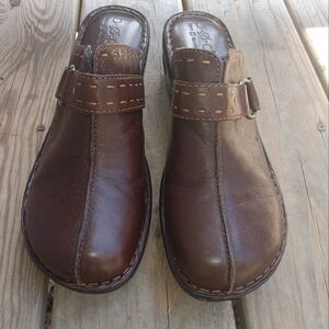 b.o.c. | Shoes | Boc Born Concept Comfort Slip On Brown Leather Clogs ...